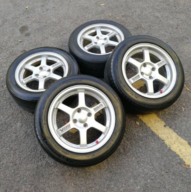 Te37 thailand 15 inch sports rim vios tyre 70%. Gosok kuali guna garfu ...
