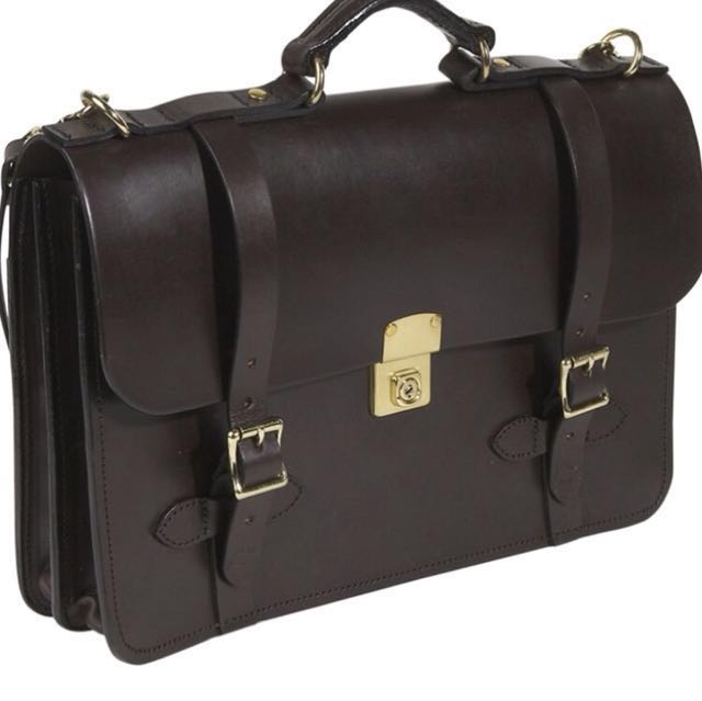 Filson Leather Field Satchel Briefcase (Dark Brown), Men's Fashion ...