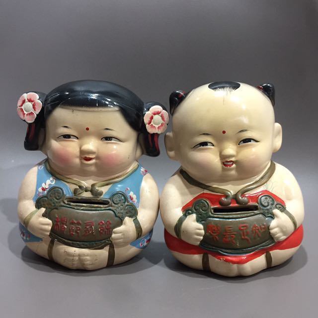 Vintage Chinese clay Coin bank dolls, Hobbies & Toys, Memorabilia ...