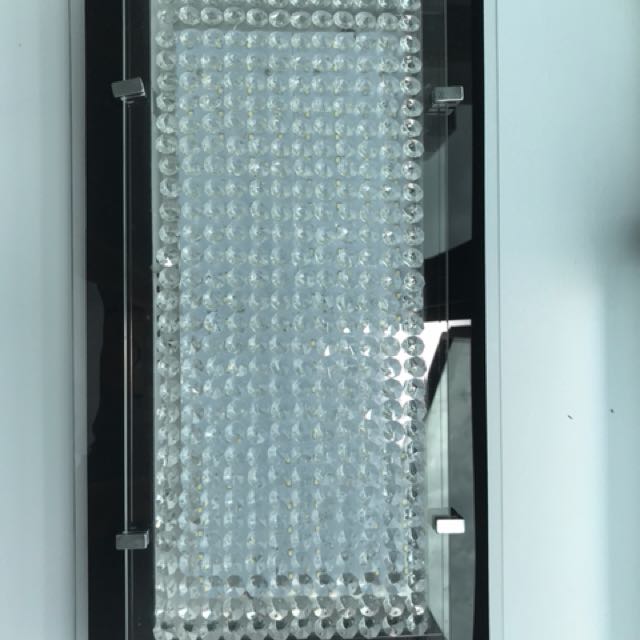 Black LED Rectangular Ceiling Light with Crystal cover, Furniture ...