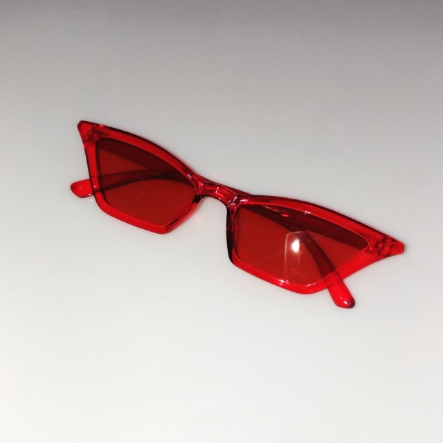 Red Cat Eye Acrylic Sunnies Trendy on Carousell