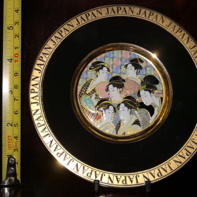 The art of chokin Japanese geisha plate, Furniture & Home Living, Home ...