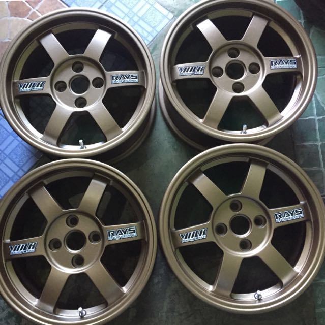 Volk rays te37 copy mags, Car Parts & Accessories on Carousell