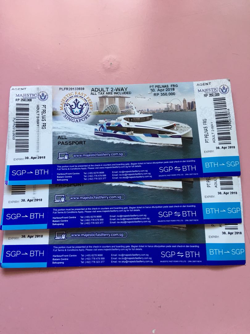 Batam Ferry Tickets (All Passports), Tickets & Vouchers, Local ...