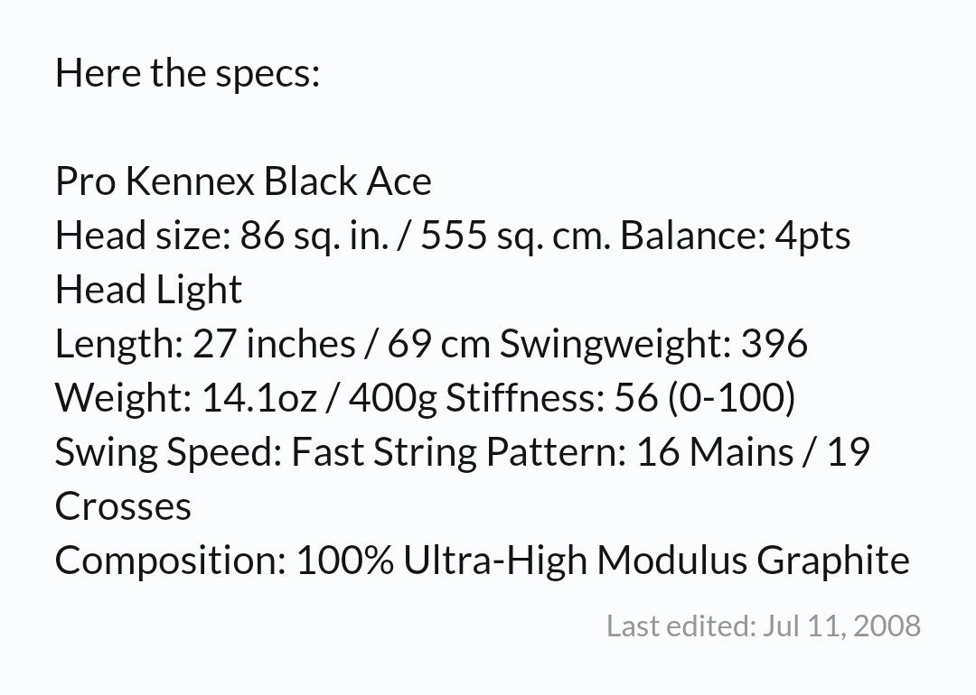 Classic Tennis Racquet - Pro Kennex Black ace, Sports Equipment, Sports ...