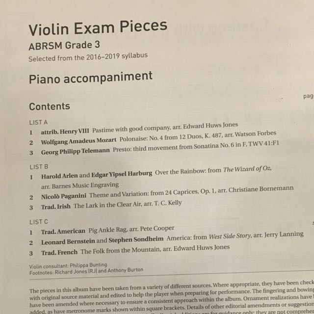 Grade 3 violin exam pieces , piano accompaniment and scales, Hobbies ...