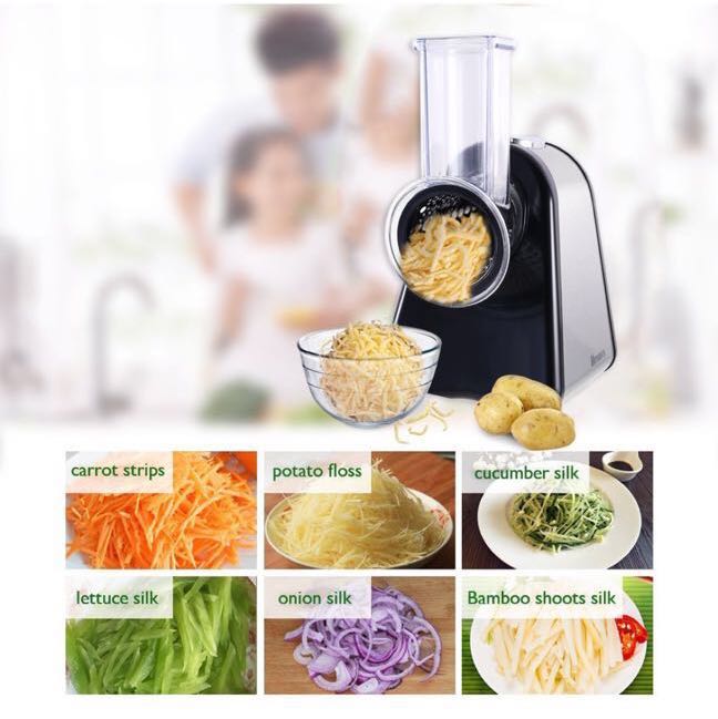 Homdox Electric Salad Maker Food Grater Slicer with 5 Cone Blades, 150W ...