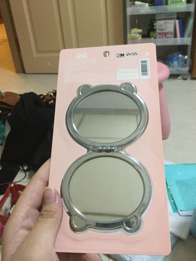 MINISO WE BARE BEARS GRIZZ PORTRAIT PORTABLE VANITY MIRROR, Beauty ...