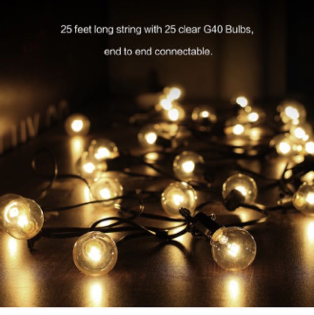 Philips 25ct Warm White Led Smooth G40 Globe String Lights | Shelly ...