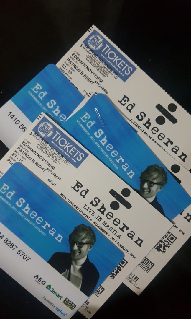 Patron B Ed Sheeran Concert tickets, Tickets & Vouchers, Event Tickets ...