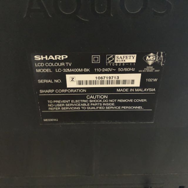 Sharp LC-32M400M-BK LCD Color TV with remote controller, TV & Home ...