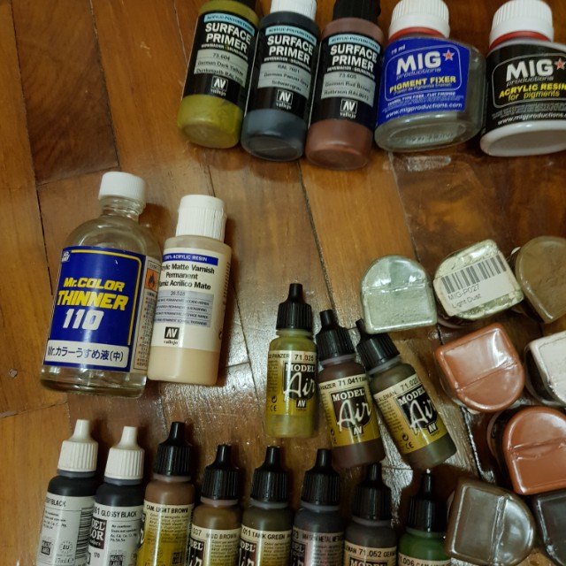 Mig pigments / pigment fixer / resin / surface primer / vallejo model ...