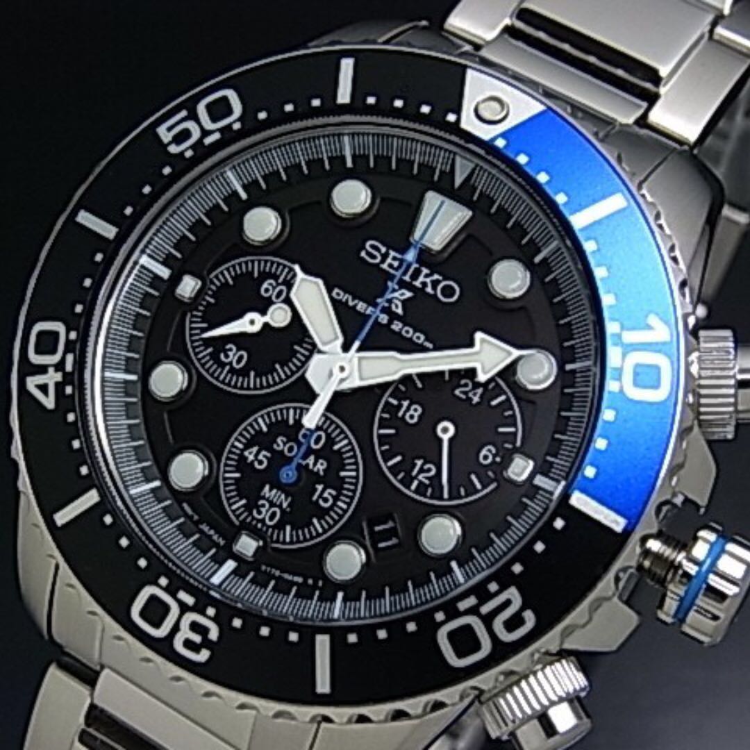 精工 SEIKO CHRONOGRAPH SOLAR 光動能 PROSPEX SSC017P1 200M 防水 SSC017-P1, 男裝 ...