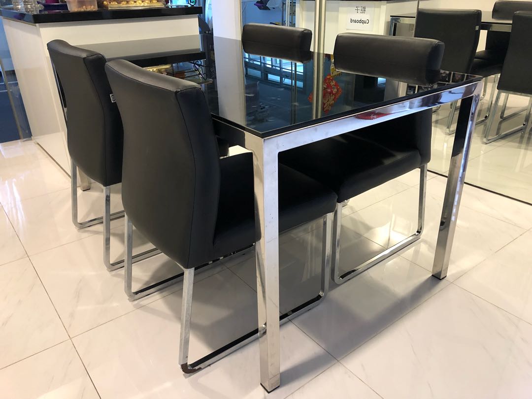 Cellini dining table + 4 matching chairs, Furniture & Home Living ...