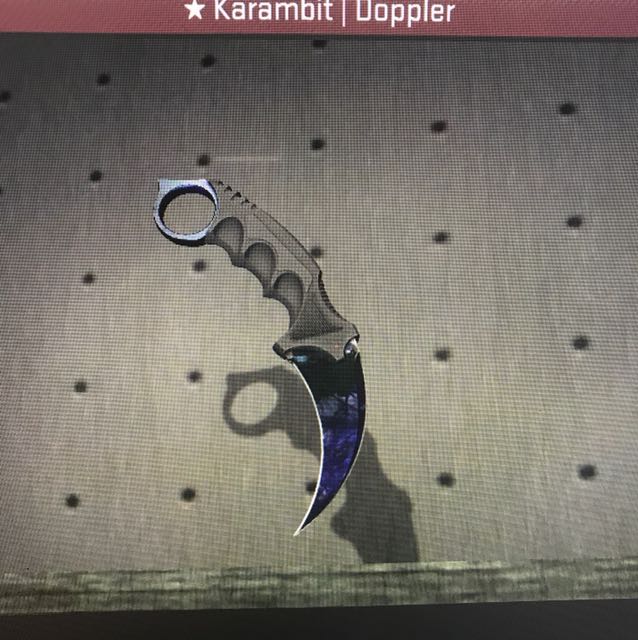CSGO Karambit Doppler Phase 4 90% blue good fv, Video Gaming, Video ...