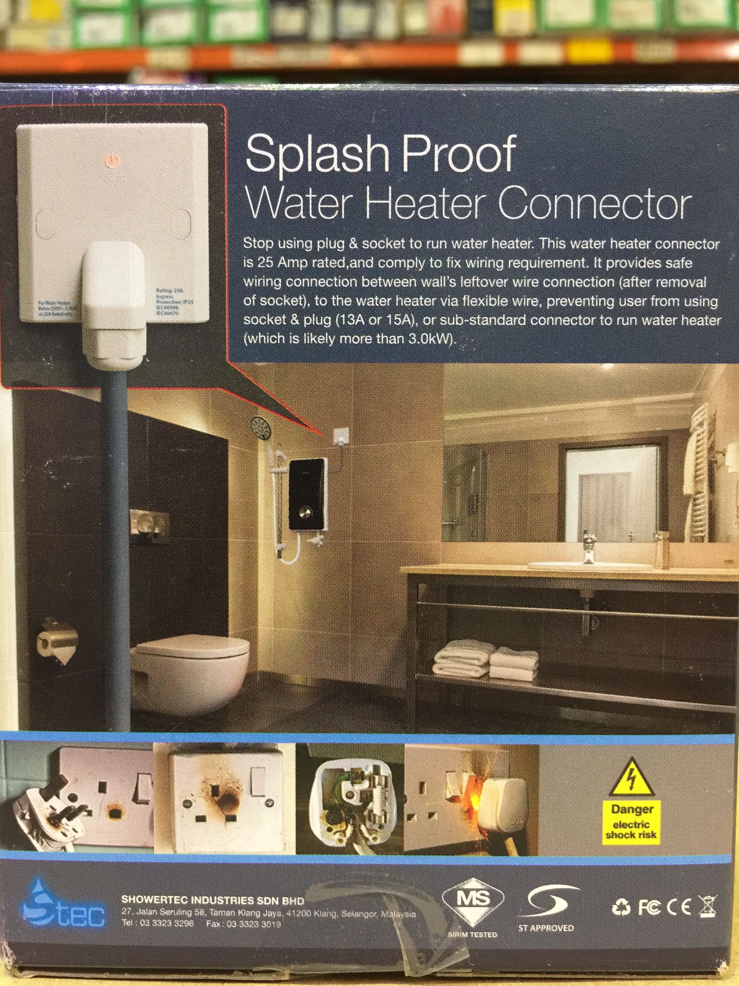 Stec splash proof water heater connector, Furniture & Home Living ...