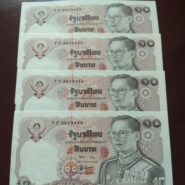 Thai 10 baht notes in 4 run, Hobbies & Toys, Memorabilia & Collectibles ...