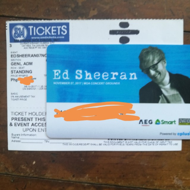 Ed Sheeran Gen Ad Ticket, Tickets & Vouchers, Event Tickets on Carousell