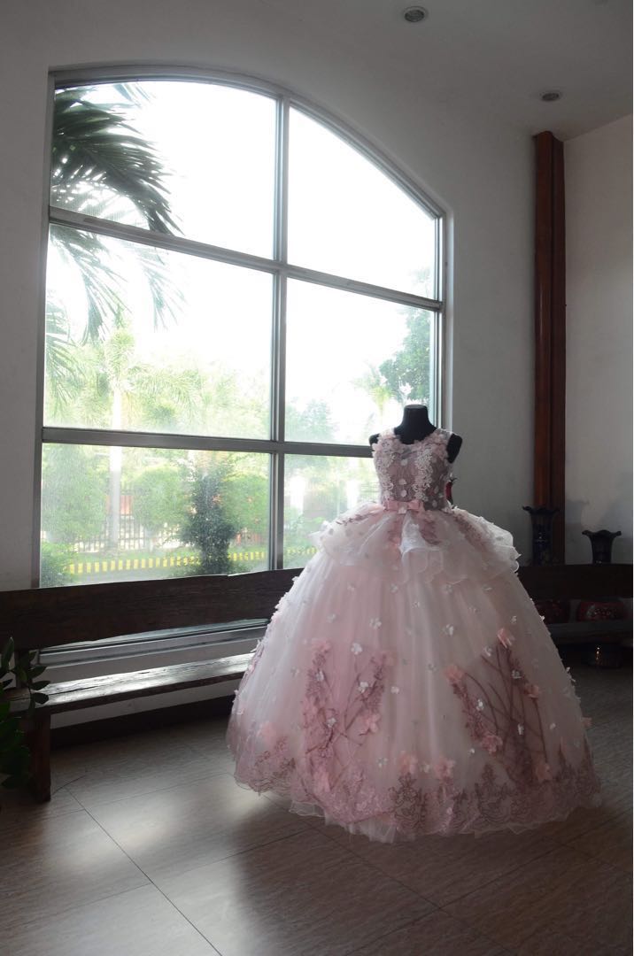 Pink Sando-type Ball Gown, Women's Fashion, Dresses & Sets, Evening ...