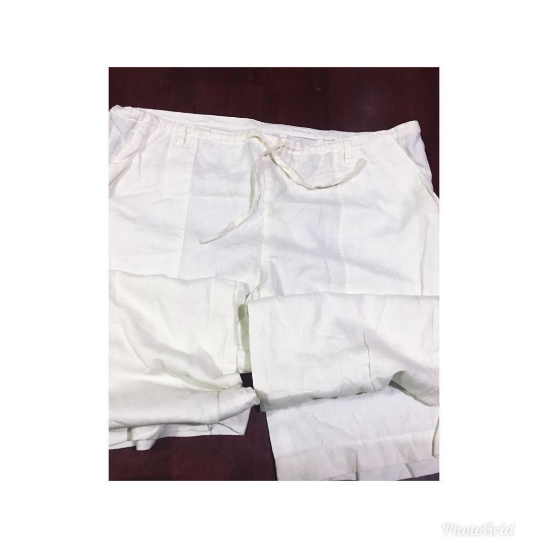 WHITE- SQUAREPANTS, Women's Fashion, Bottoms, Other Bottoms on Carousell