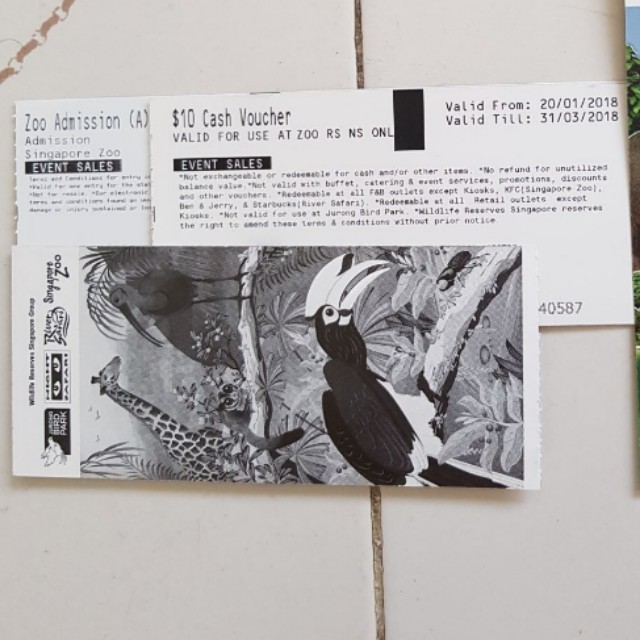 Zoo ticket and cash voucher x 2, Tickets & Vouchers, Local Attractions ...