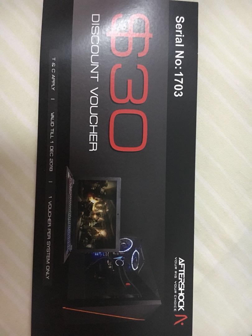 AFTERSHOCK voucher, Tickets & Vouchers, Vouchers on Carousell