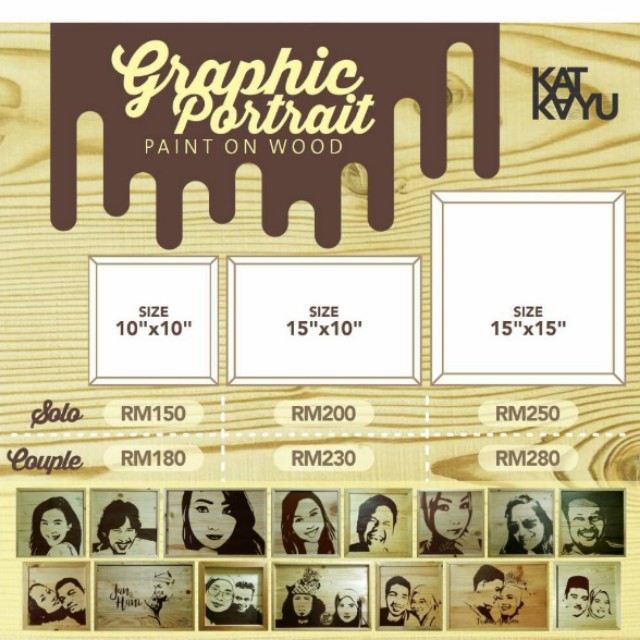 KHAT KAYU POTRET GRAPHIC, Hobbies & Toys, Stationery & Craft, Handmade ...