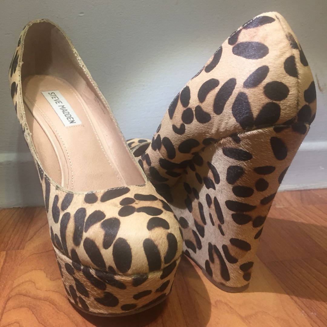 Leopard Platform heels, Women's Fashion, Footwear, Heels on Carousell
