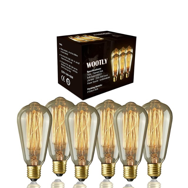 Wootly E26/E27 Edison Style Marconi Squirrel Cage Filament Bulb (Pack ...