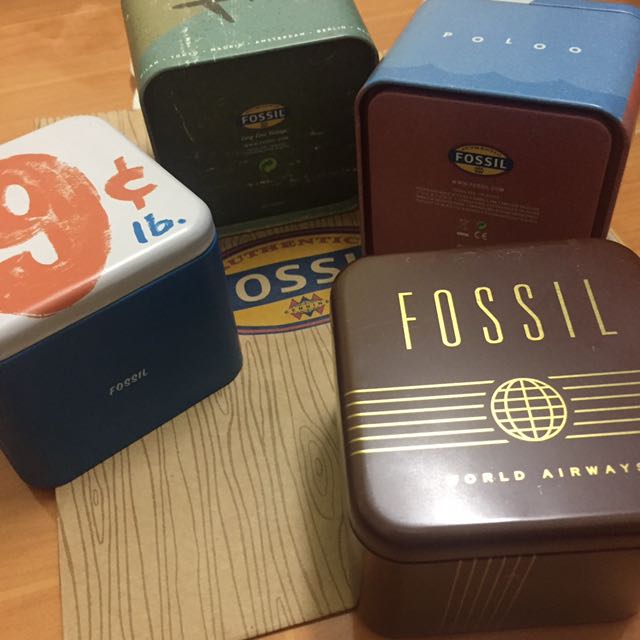 Fossil Watch Tin, Hobbies & Toys, Collectibles & Memorabilia, Vintage ...
