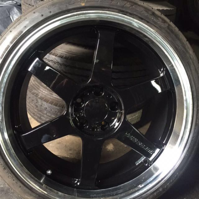 Volk Racing TE37 wheel PCD 5x130, Car Accessories on Carousell