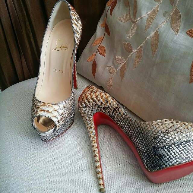 Christian Louboutin Lady Peep 150 Python Tropicana, Women's Fashion ...