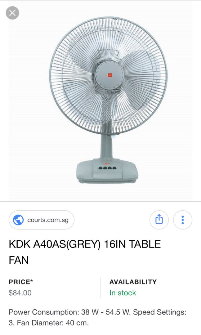 KDK table fan $20, Furniture & Home Living, Lighting & Fans, Fans on ...