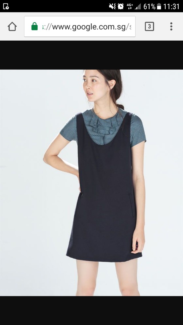 Zara pinafore dress, Women's Fashion, Dresses & Sets, Dresses on Carousell