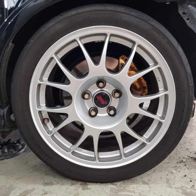 Wrx STi Original S204 rims, Car Accessories on Carousell