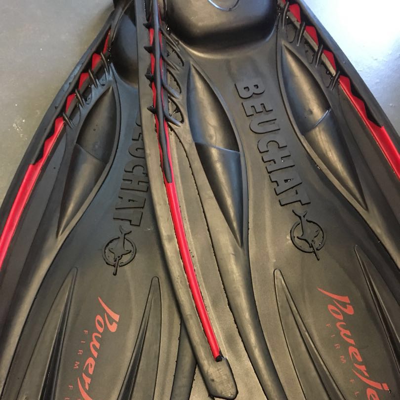 Diving Fins (Beuchat Power Jet Open Heel Red/Black), Sports Equipment ...