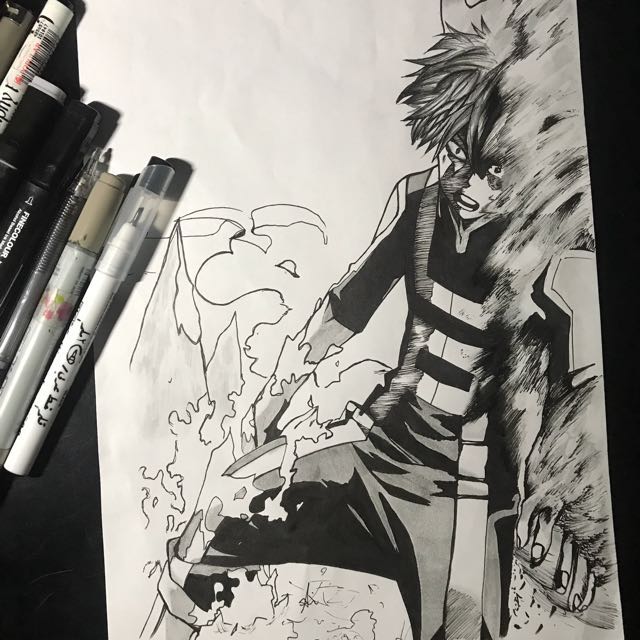 [Drawing] Original Todoroki art boku no hero acadamia, Entertainment, J ...