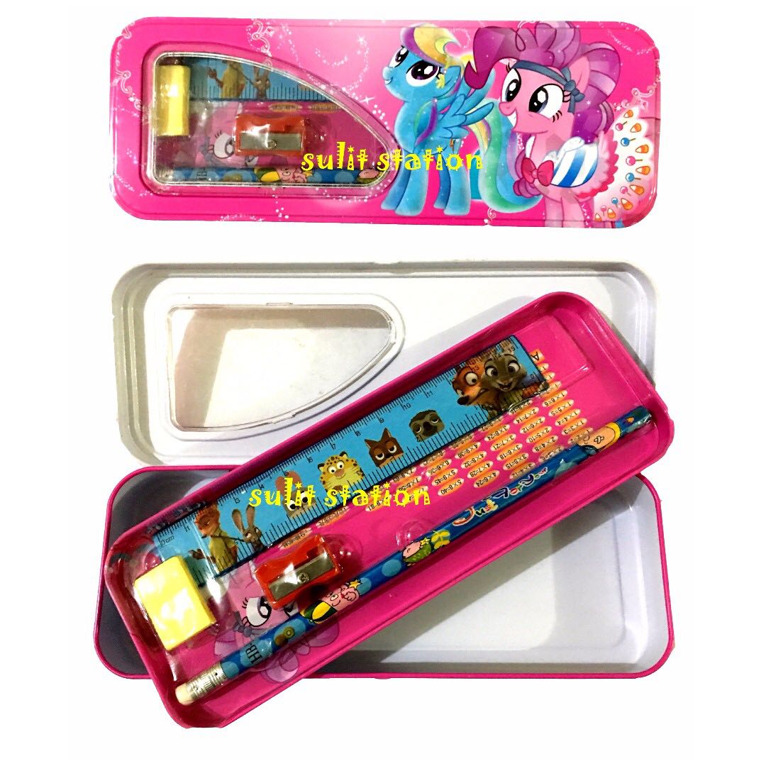 MLP MY LITTLE PONY METAL TIN PENCIL CASE with SCHOOL GIFT SET, Hobbies ...