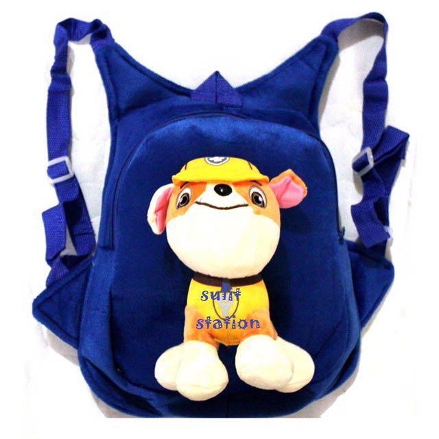 SINGING PAW PATROL RUBBLE 3D PLUSH BACKPACK KIDS BAG, Hobbies & Toys ...