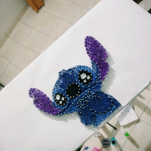 Stitch String Art (bisa custom), Desain & Kerajinan Tangan, Barang & Aksesoris Kerajinan di ...