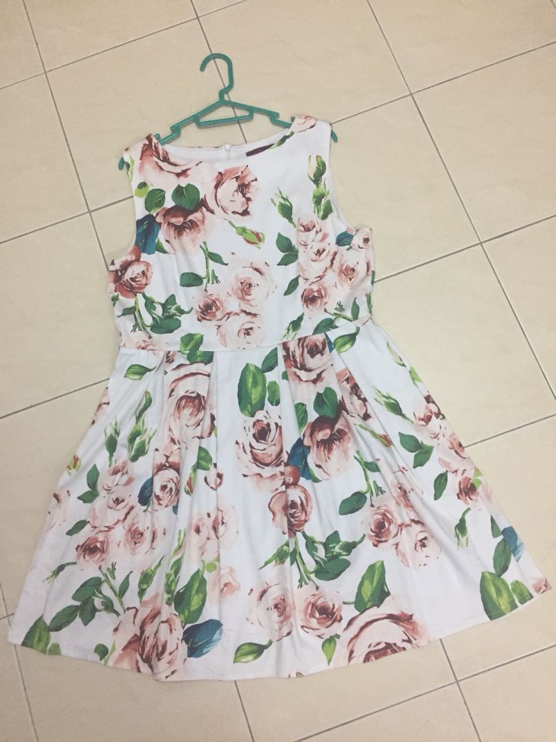 Sweet Floral Skater Dress Womens Fashion Muslimah Fashion Dresses
