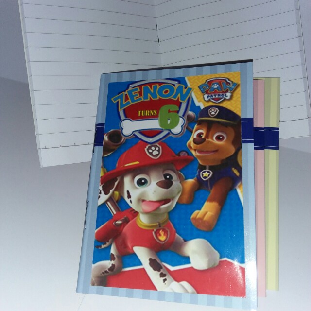 Customised Paw Patrol mini notebook, Babies & Kids on Carousell
