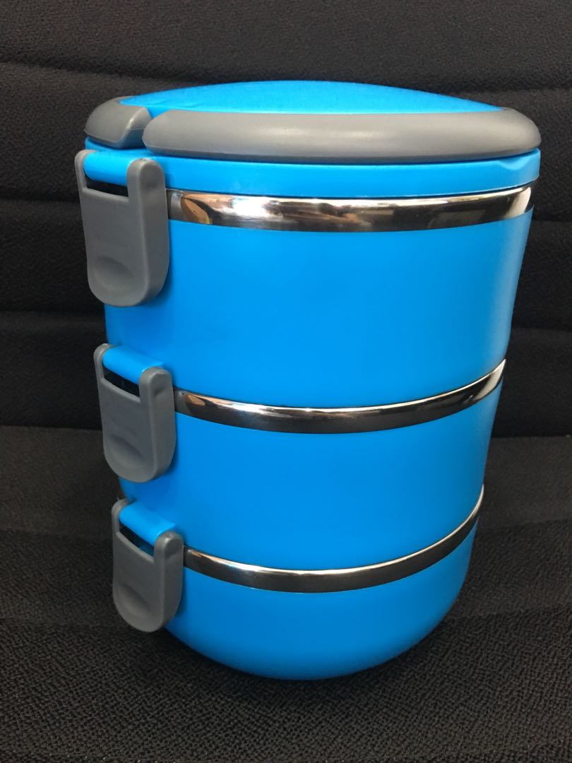 3 Layers Stainless Steel Lunch Box, Furniture & Home Living ...