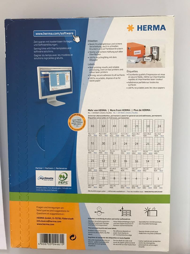 Herma Premium Label (4461), Hobbies & Toys, Stationery & Craft ...