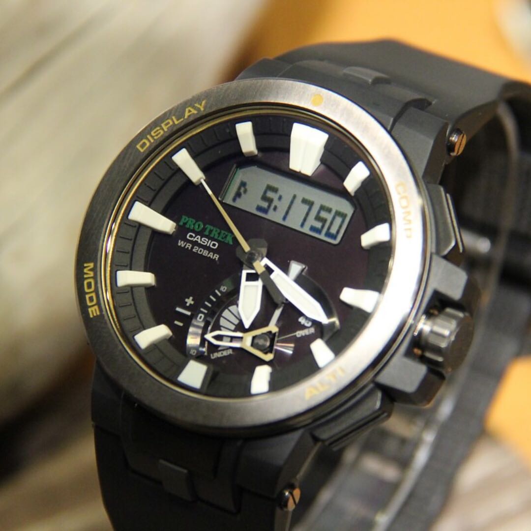 CASIO PRO TREK PRW-7000-1B MULTI BAND 6 電波受信機能 TOUGH SOLAR 光動能 全黑色 ...