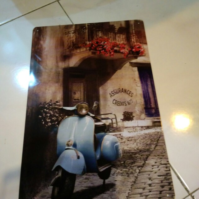Sign zink/besi vespa, Furniture & Home Living, Home Decor, Vases ...