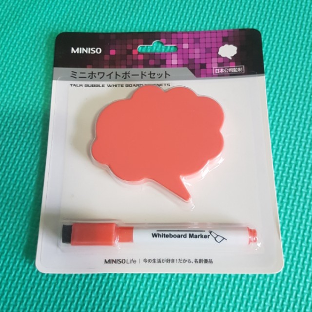 Bn Miniso whiteboard magnet and marker set, Hobbies & Toys, Stationery ...