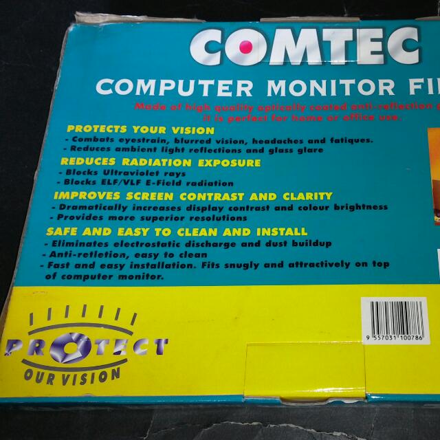 COMTEC MONITOR GLASS FILTER, Computers & Tech, Parts & Accessories, Monitor Screens on Carousell
