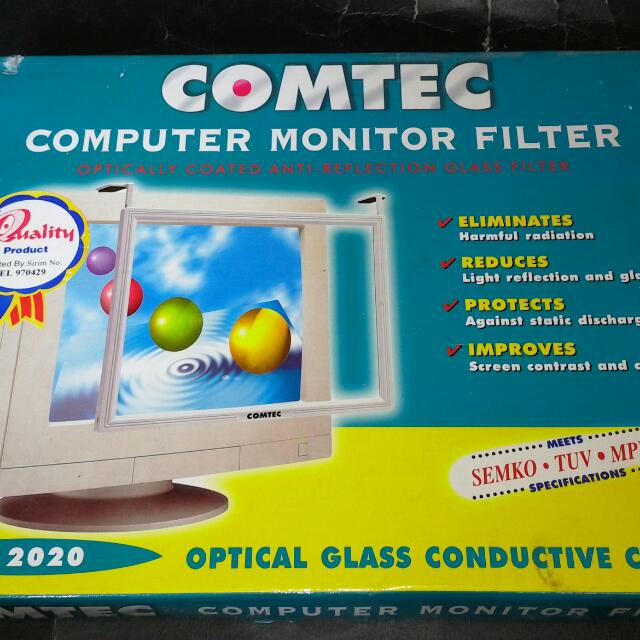 COMTEC MONITOR GLASS FILTER, Computers & Tech, Parts & Accessories, Monitor Screens on Carousell
