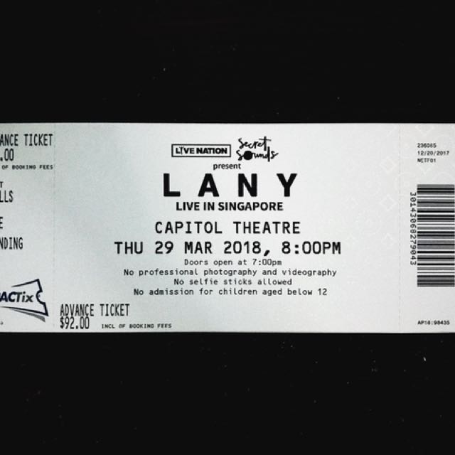 LANY Standing Ticket x1, Tickets & Vouchers, Event Tickets on Carousell